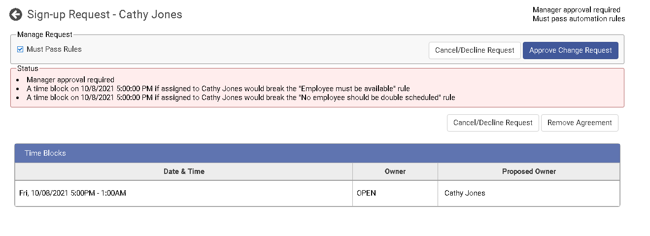Schedule Change Requests