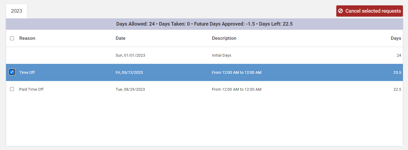 My Time Off